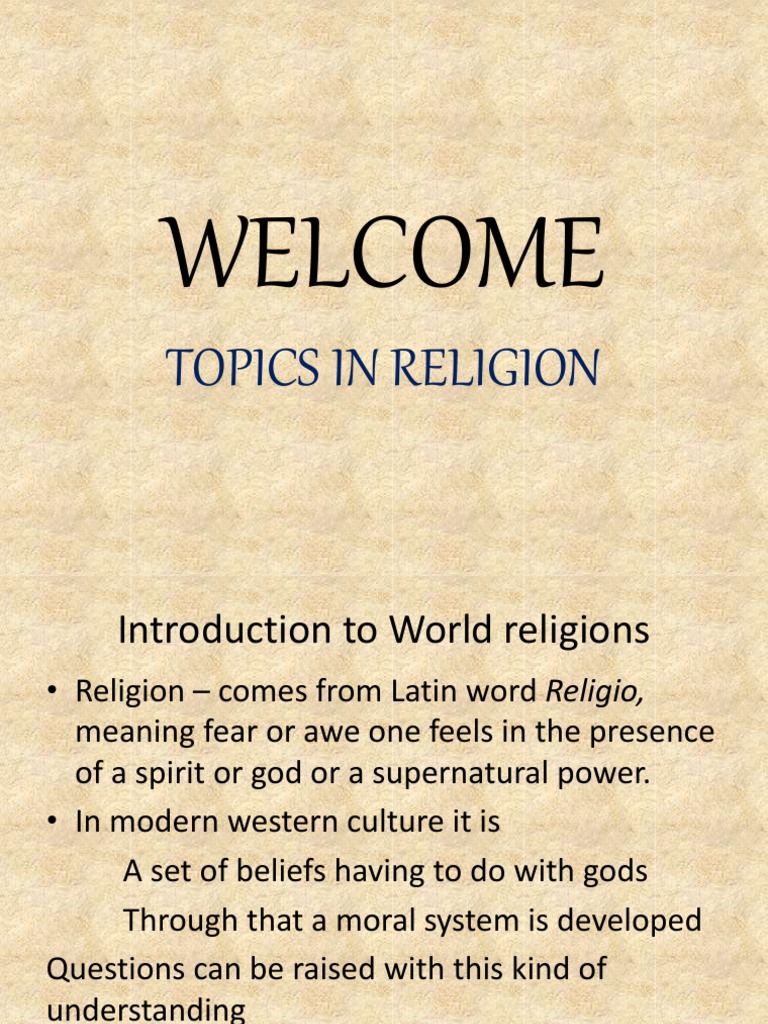 Welcome: Topics in Religion | PDF