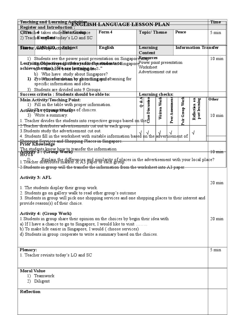 LP 4e 4 Okt | PDF | Lesson Plan | Educational Psychology