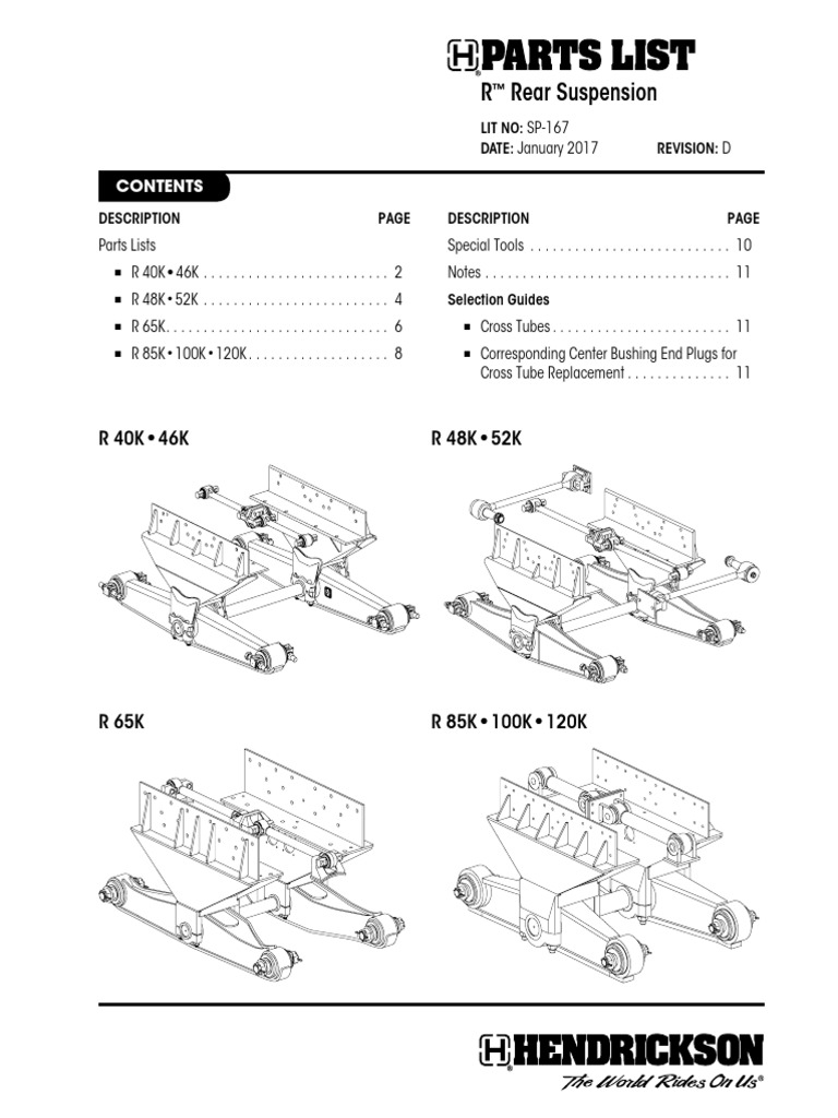 R Rear Suspension: R 40K - 46K R 48K - 52K | PDF | Screw | Axle