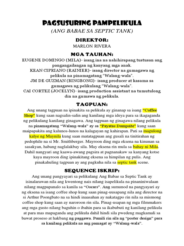 Pagsusuring Pampelikula | PDF