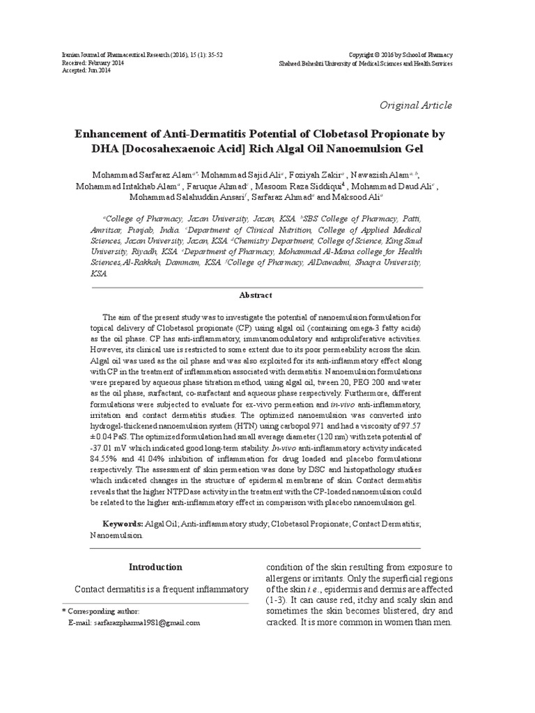 Nanoemulsi | PDF | Emulsion | Pharmaceutical Formulation