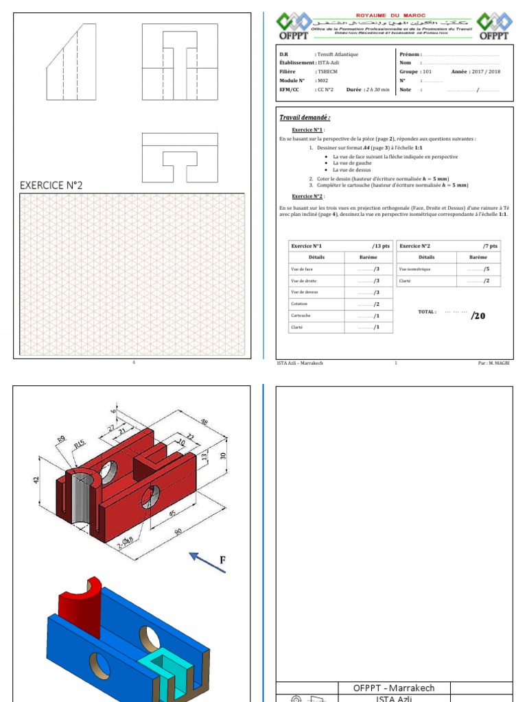 CC N°2 M02 Tsbecm 2017-2018 | PDF | Dessin technique | Géométrie projective