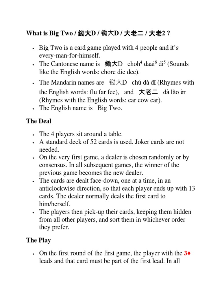 The Rules of Big Two: A Guide to Playing the Popular Chinese Card Game ...