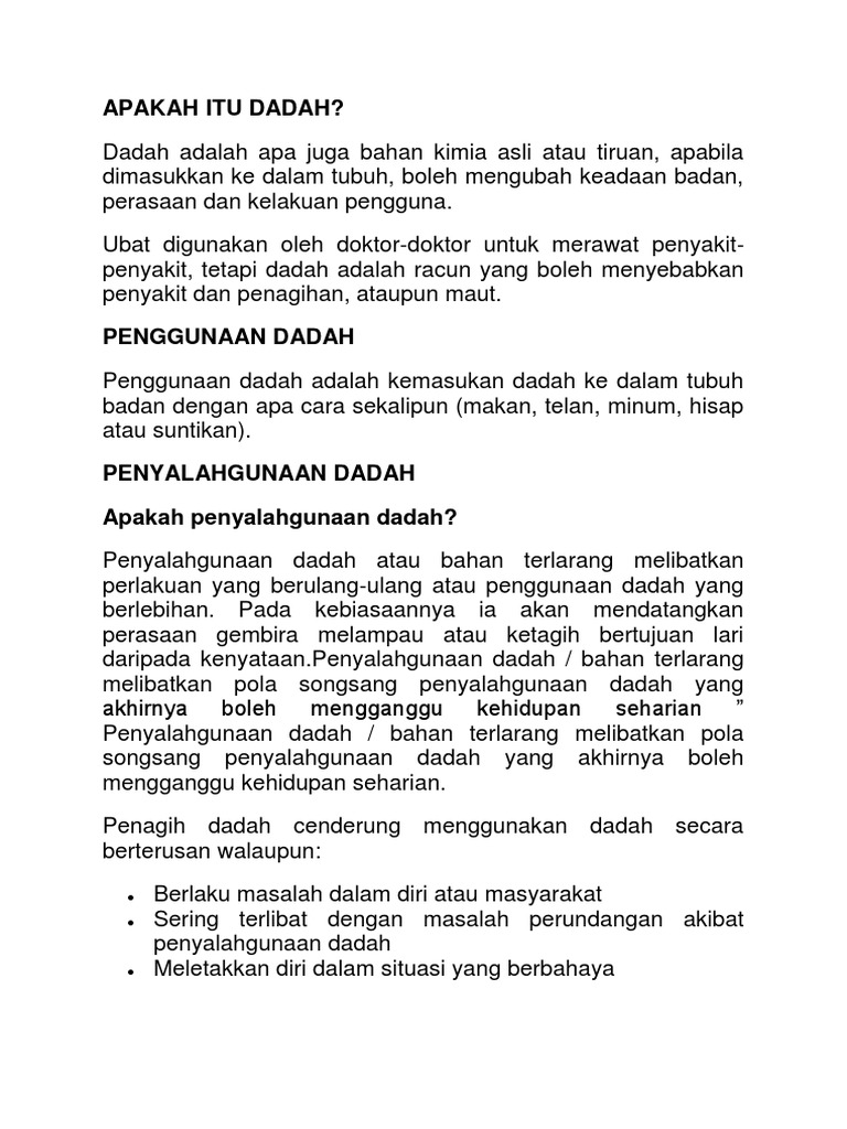 Apakah Itu Dadah | PDF