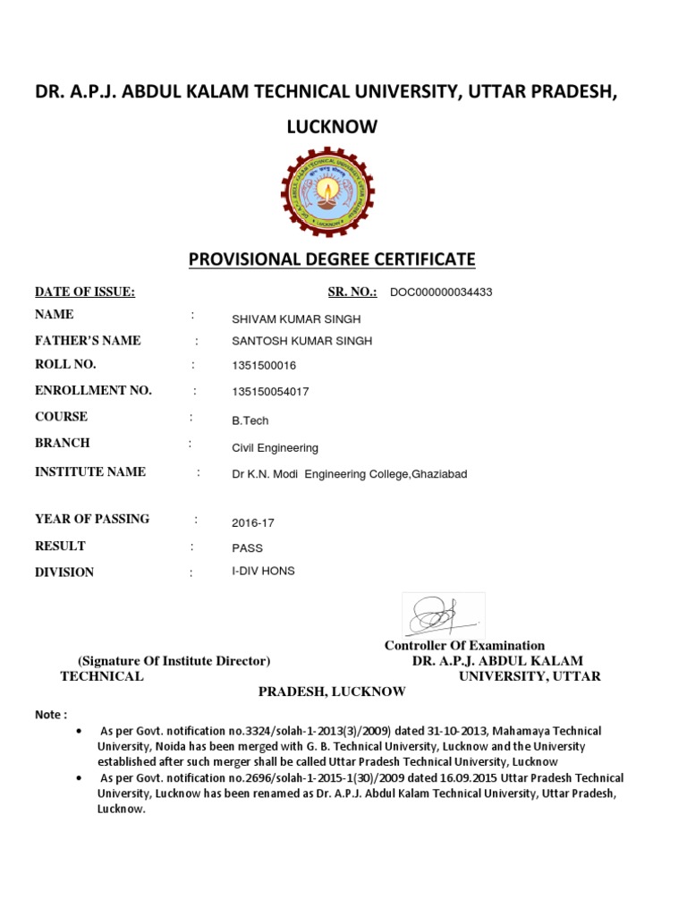 Dr. A.P.J. Abdul Kalam Technical University, Uttar Pradesh, Lucknow | PDF