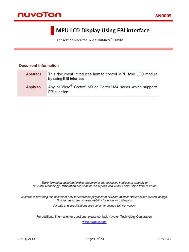 An 0005 MPU LCD Display Using EBI Interface en Rev1.00 | PDF ...
