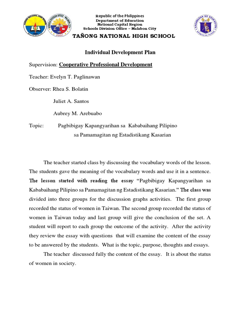 Narrative Classroom Observation Report | PDF | Cognition | Cognitive ...