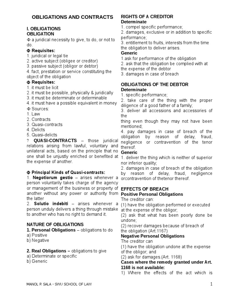 Oblicon Reviewer | PDF | Law Of Obligations | Guarantee