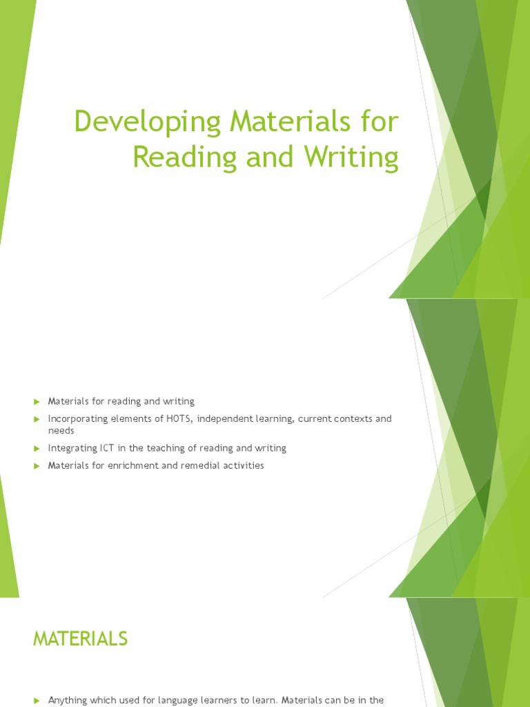 Developing Materials For Reading 2 | PDF | Reading (Process) | Semiotics