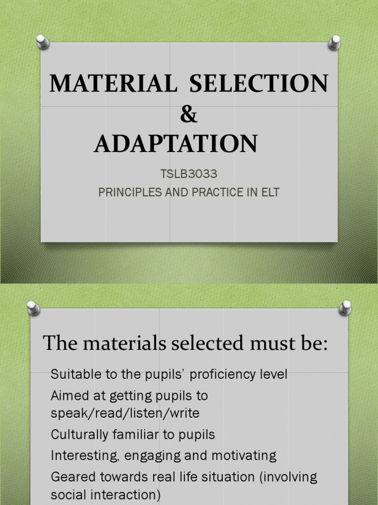 Material Selection & Adaptation | PDF | Educational Technology | Hyperlink