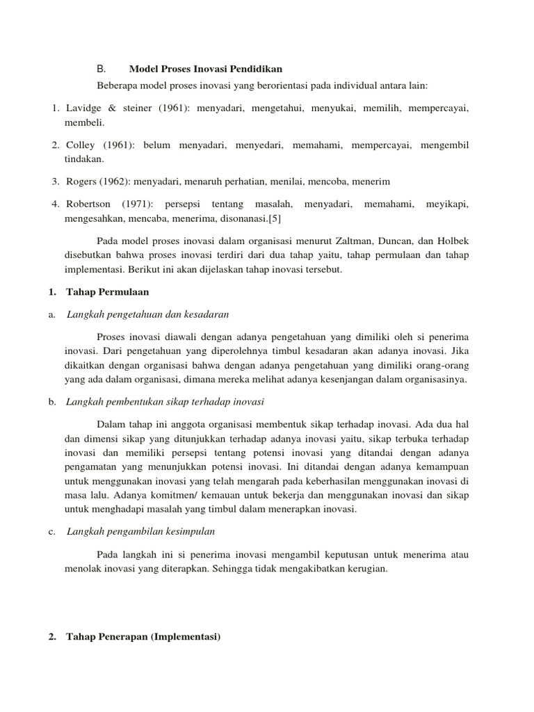 Model Proses Inovasi Pendidikan | PDF