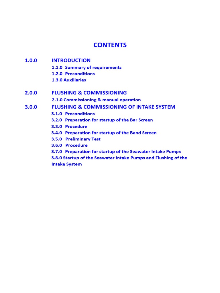 Commissioning Procedures | PDF | Valve | Membrane