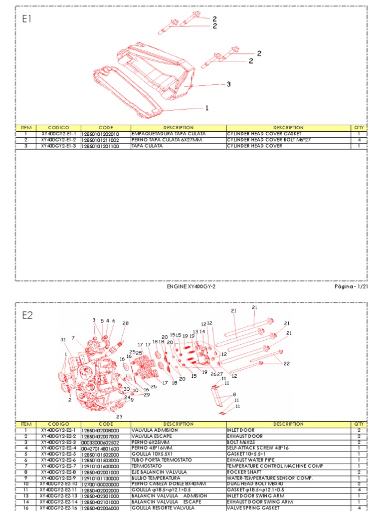 Catalogo Motor XY400GY-2 | PDF