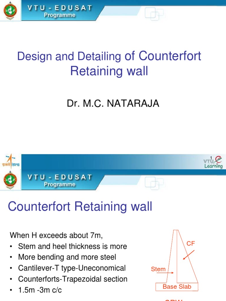 Counterfort Wall_Stability and Toe Slab | Civil Engineering | Building ...