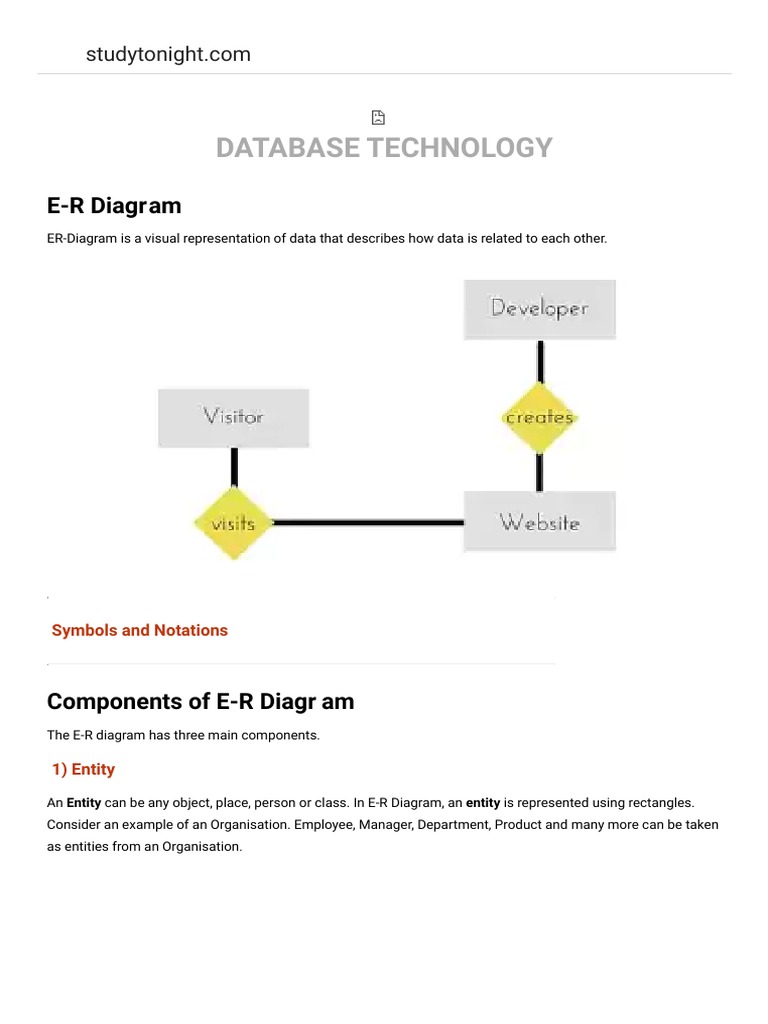 E-R Diagram in DBMS DBMS Tutorial Studytonight | PDF | Databases | Information Science