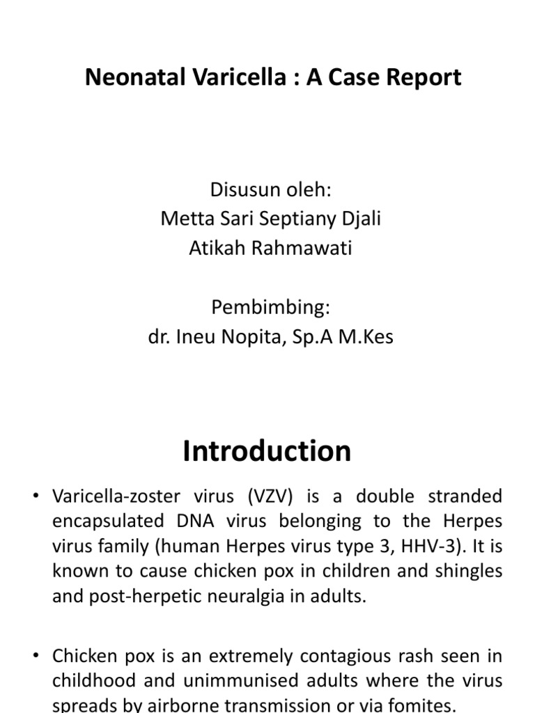 Neonatal Varicella Case Study | PDF | Immunology | Veterinary Medicine