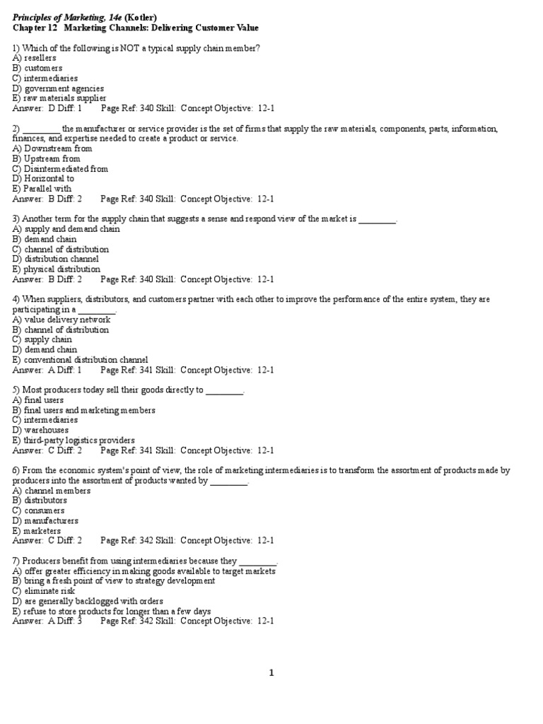 Chapter 12 Marketing Channels Delivering Customer Value 14ed New ...