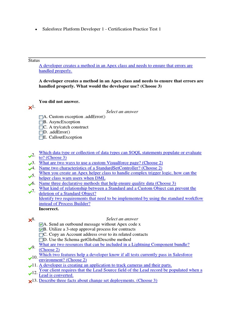 Salesforce Platform Developer 1 | Download Free PDF | Software Testing ...