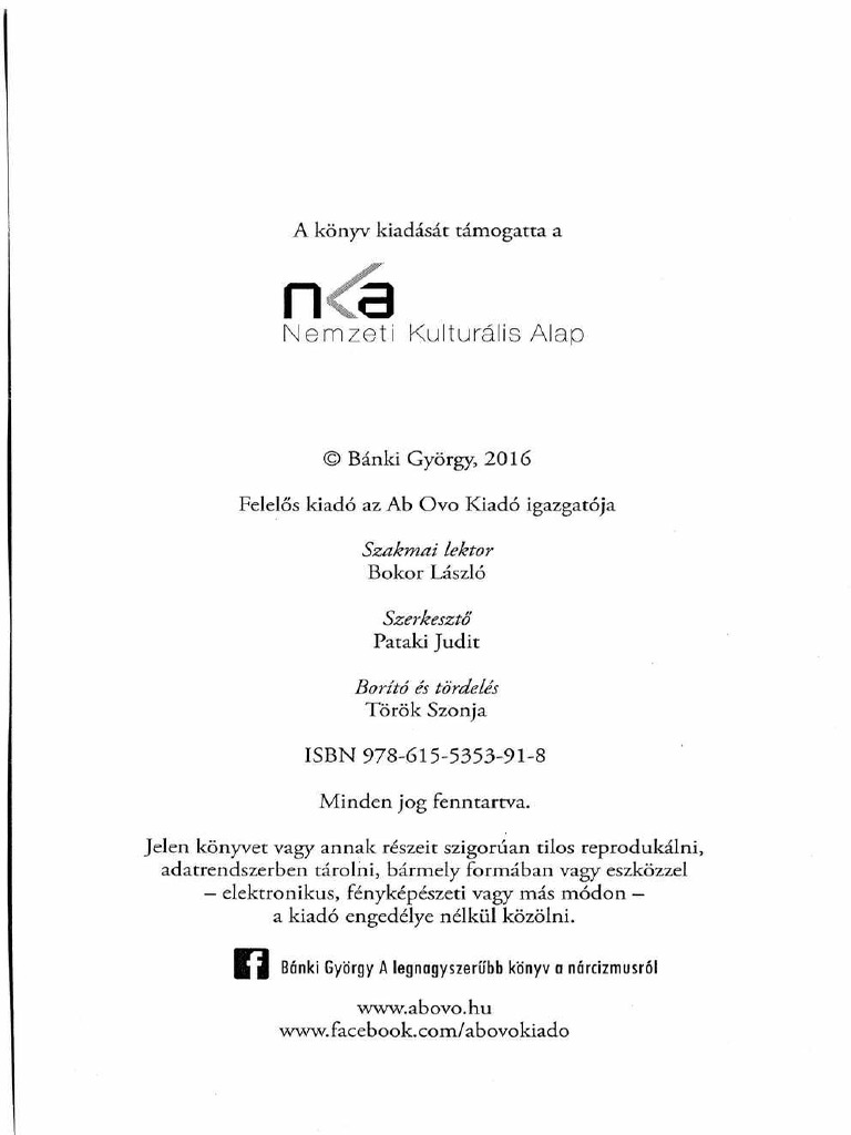 Banki Gyorgy - A Legnagyszerubb Konyv A Narcizmusrol Scan PDF | PDF