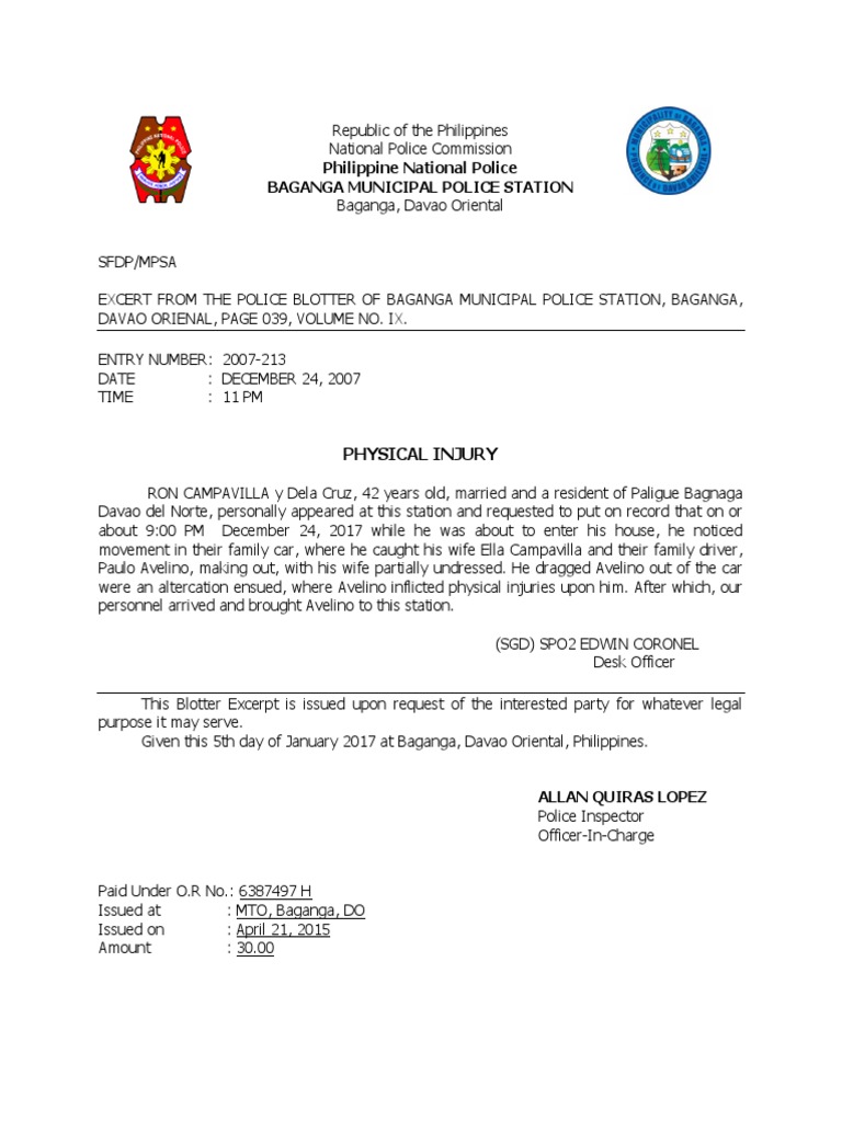 Philippine National Police Baganga Municipal Police Station: Physical ...