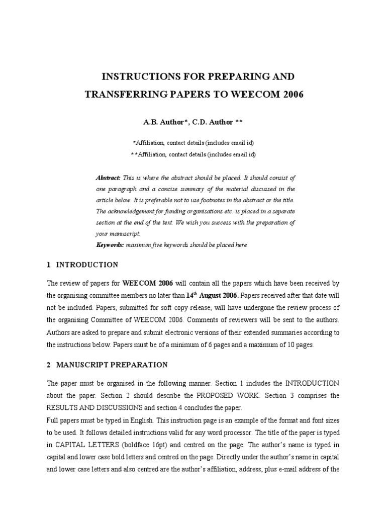 Instructions Weecom | PDF | Times New Roman | Paragraph