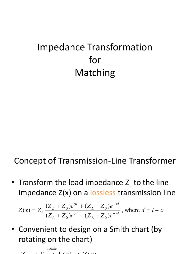4.impedance Transformation Techniques | PDF | Telecommunications ...