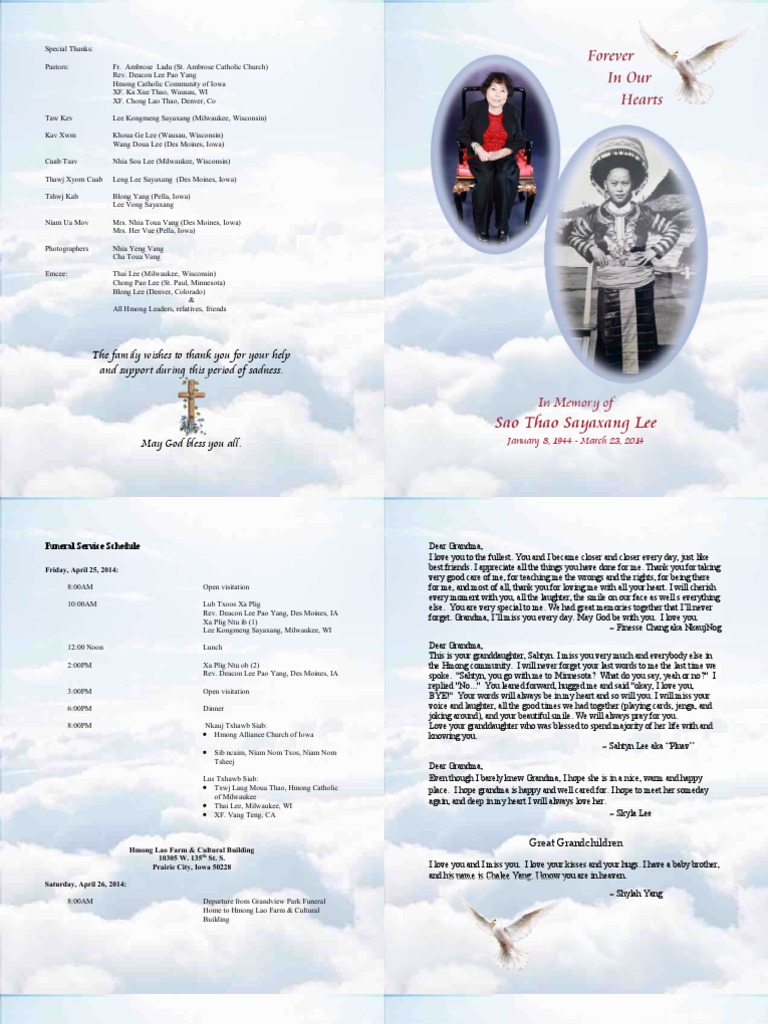 Hmong Special Thanks Memorial Service | PDF | Hmong People