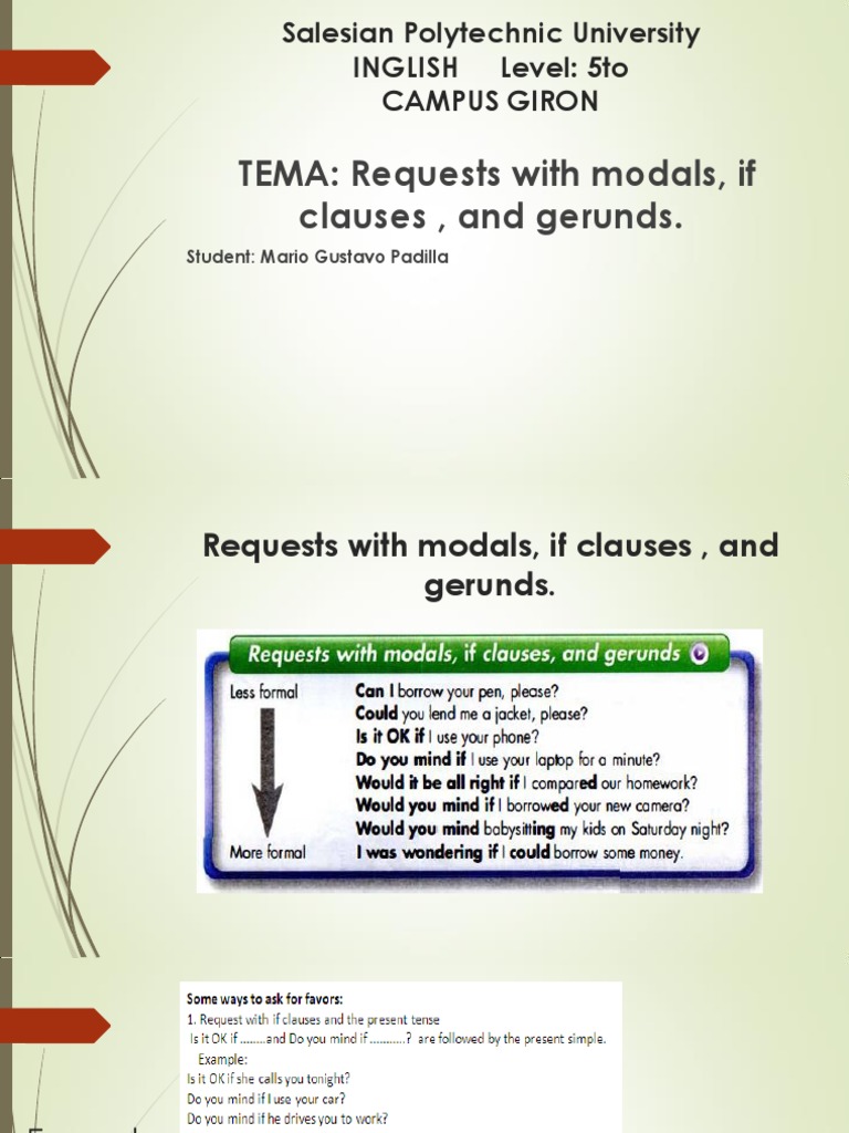 Modals and Requests in English | PDF
