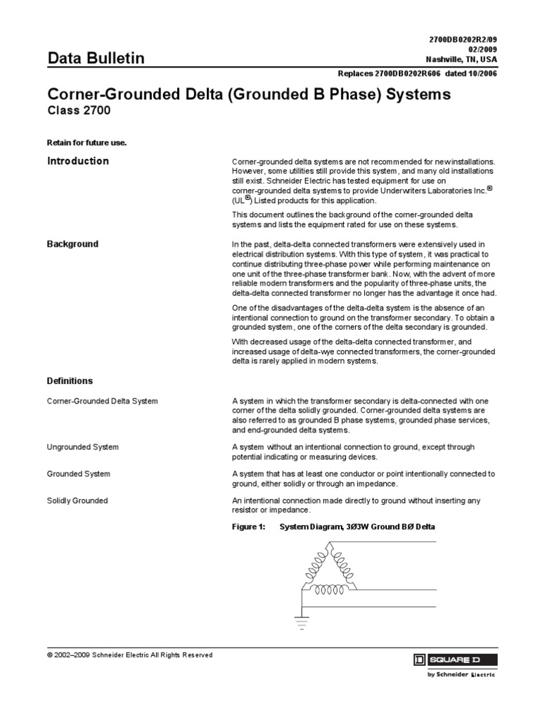Square D Corner Grounded Delta Systems | PDF