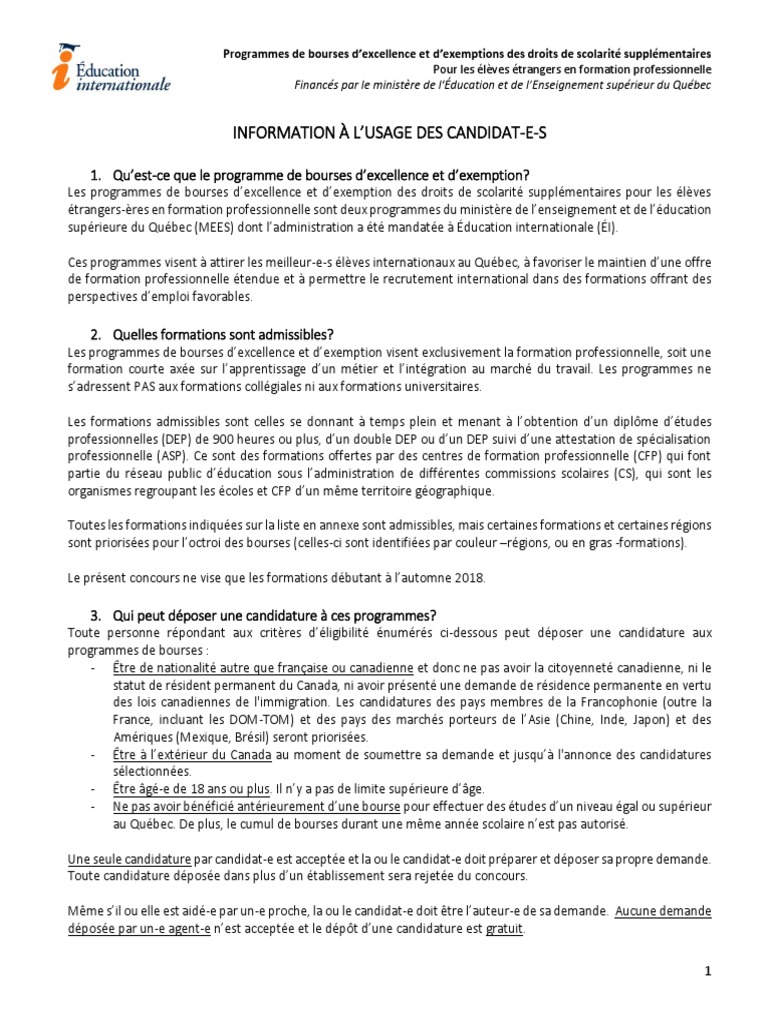 2017 - Instructions Liste PDF | PDF | Canada | Québec