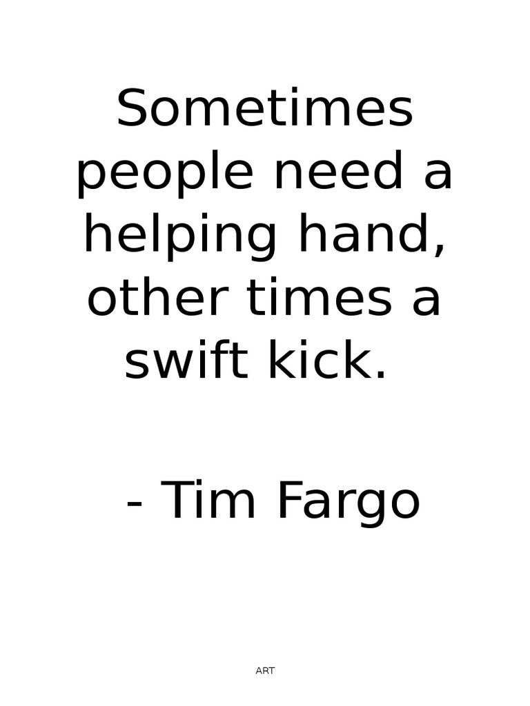 Sometimes People Need A Helping Hand | PDF