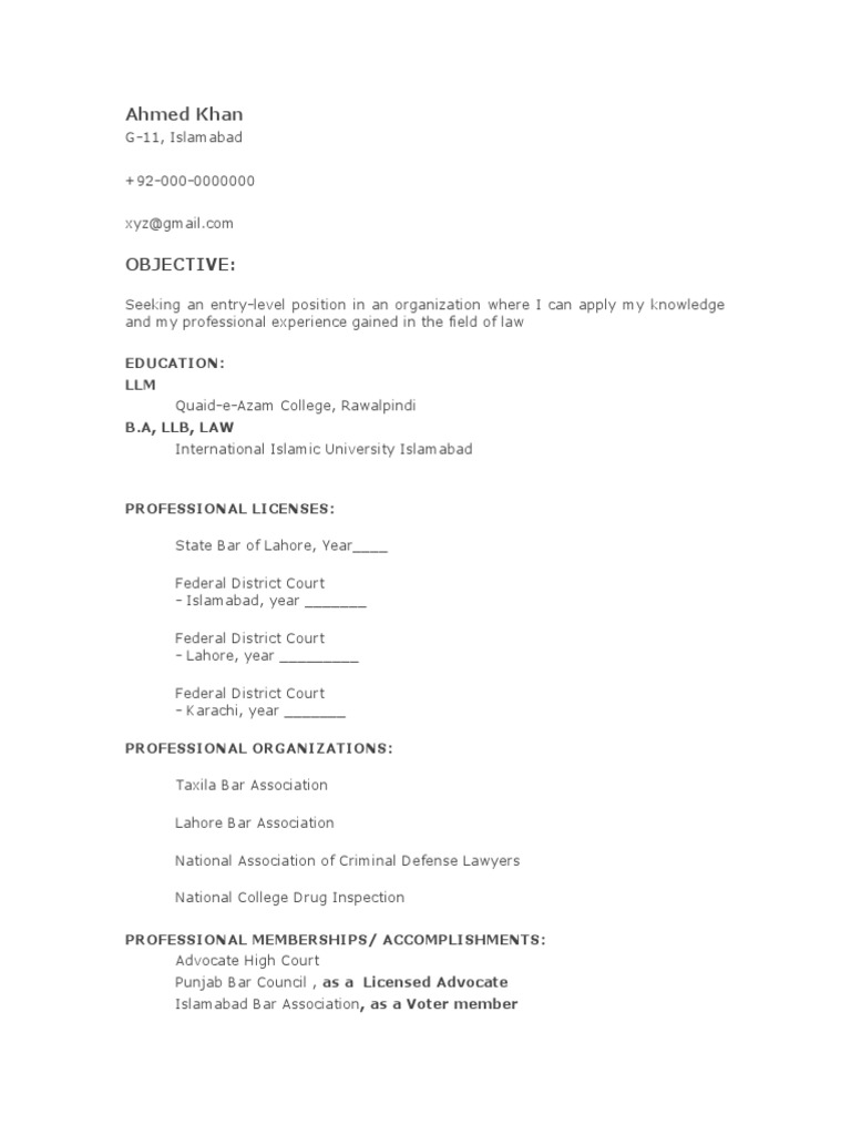 Best Sample Lawyer Resume CV Template | PDF