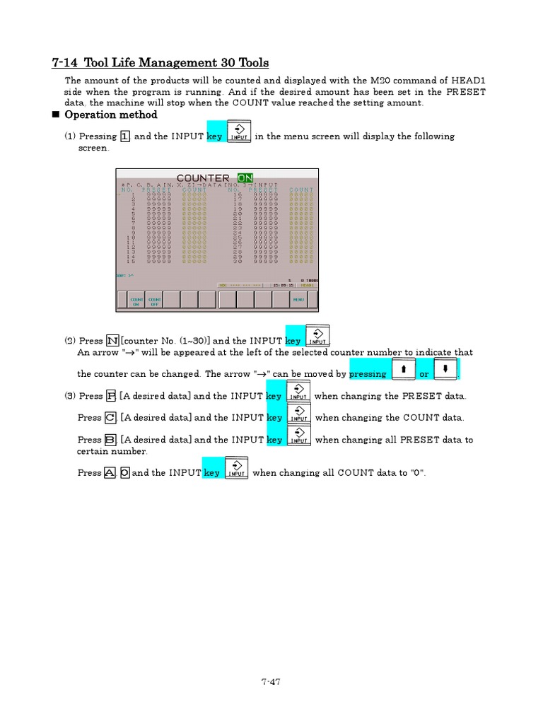 Tool Life Management and Keep Relay Conversational Setting Functions ...
