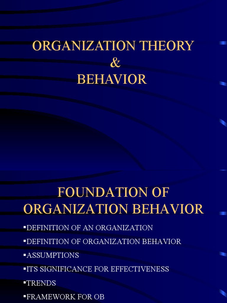 Foundations of Organizational Behavior: An Overview of Key Concepts ...