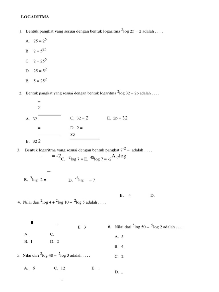 Soal Logaritma | PDF