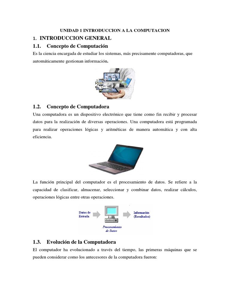 Unidad 1 Introduccion A La Computacion | PDF | Periférico | Microsoft Windows