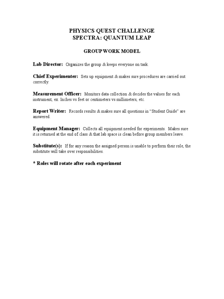 PHYSICS QUEST Roles | PDF | Science & Mathematics | Computers