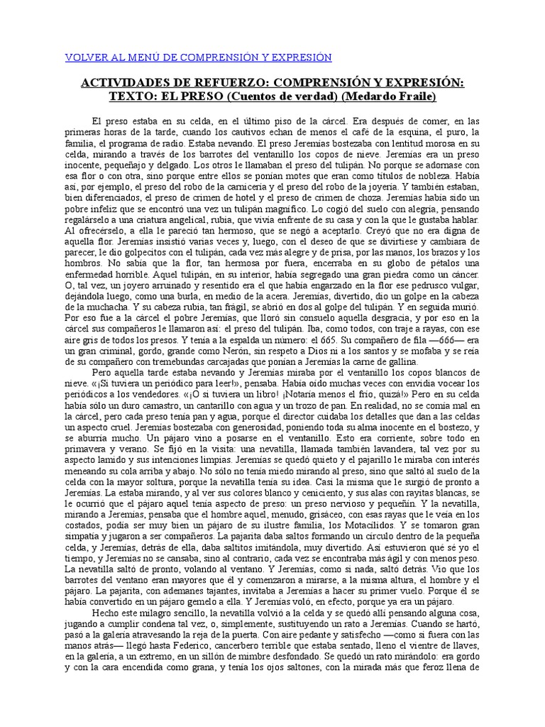 Texto ''El Preso'' | PDF | Aves | Naturaleza