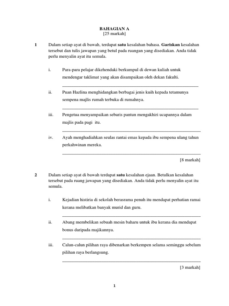 Soalan TGH THN BM Form 2 | PDF