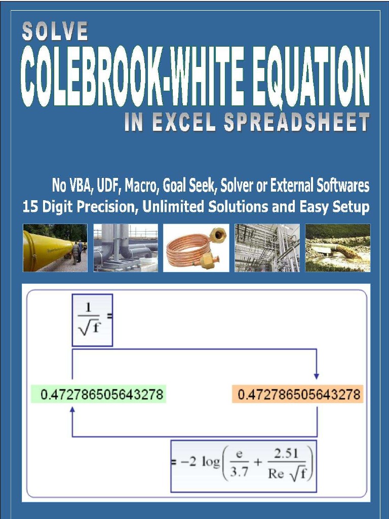 Solve Colebrook White Equation Within Your Worksheet | PDF | Microsoft ...