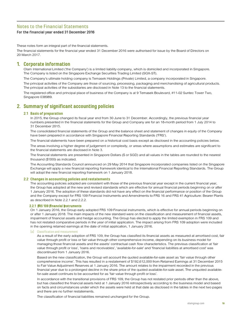 Notes To The Financial Statements | PDF | Equity (Finance) | Fair Value