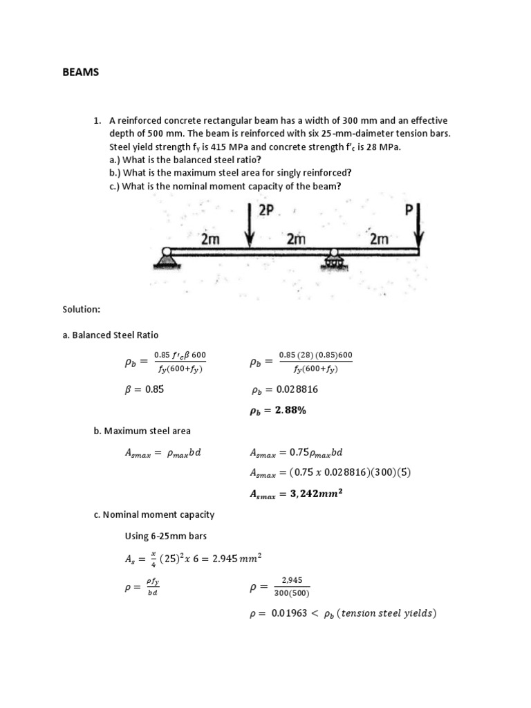 1.problem Set BEAMS | PDF | Reinforced Concrete | Structural Engineering