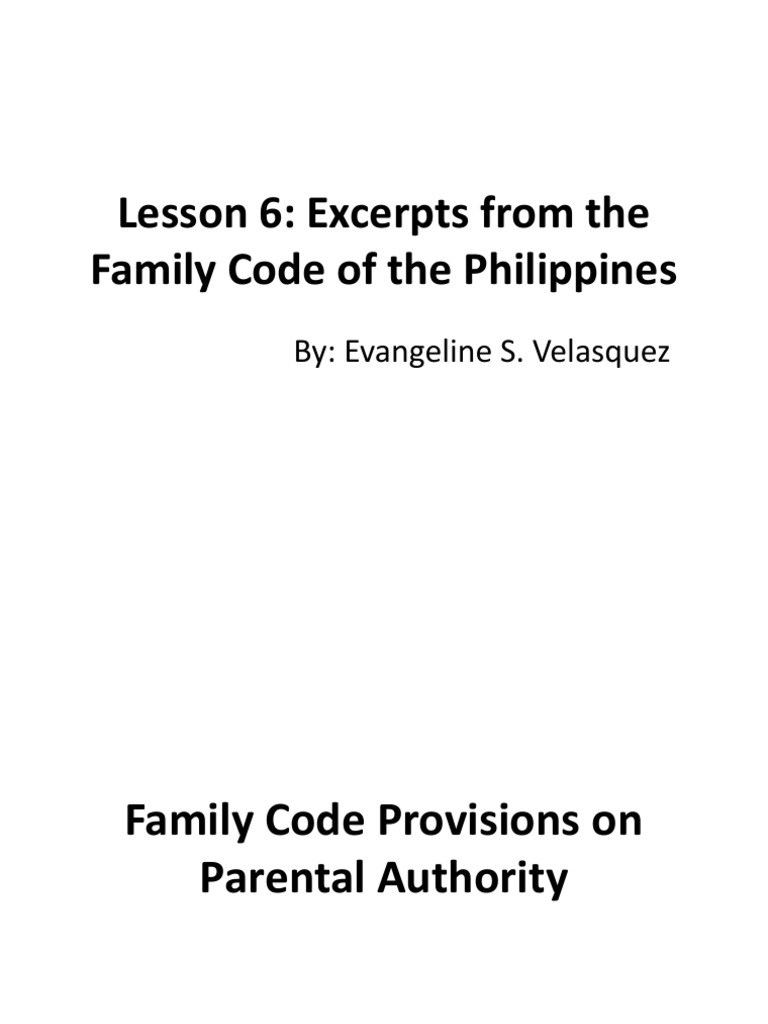 Family Code of The Philippines | PDF | Child Custody | Legal Guardian