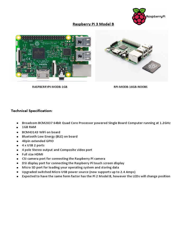 Raspberry Pi 3 | PDF