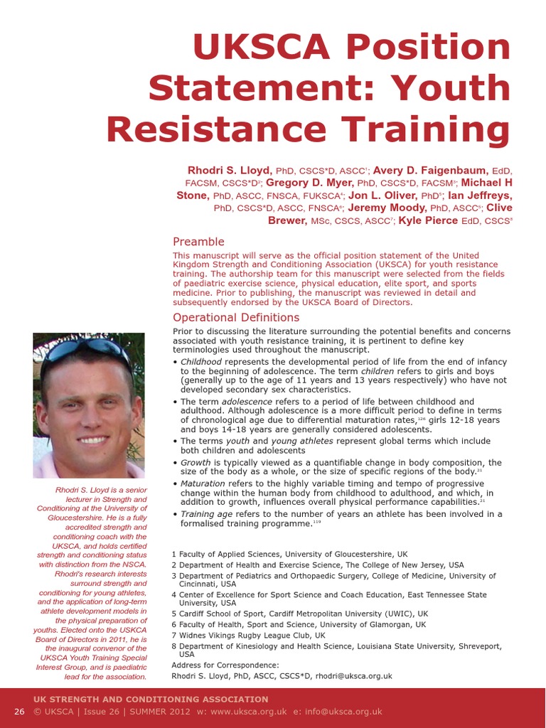 UKSCA Position Statement Final PDF | Download Free PDF | Strength ...