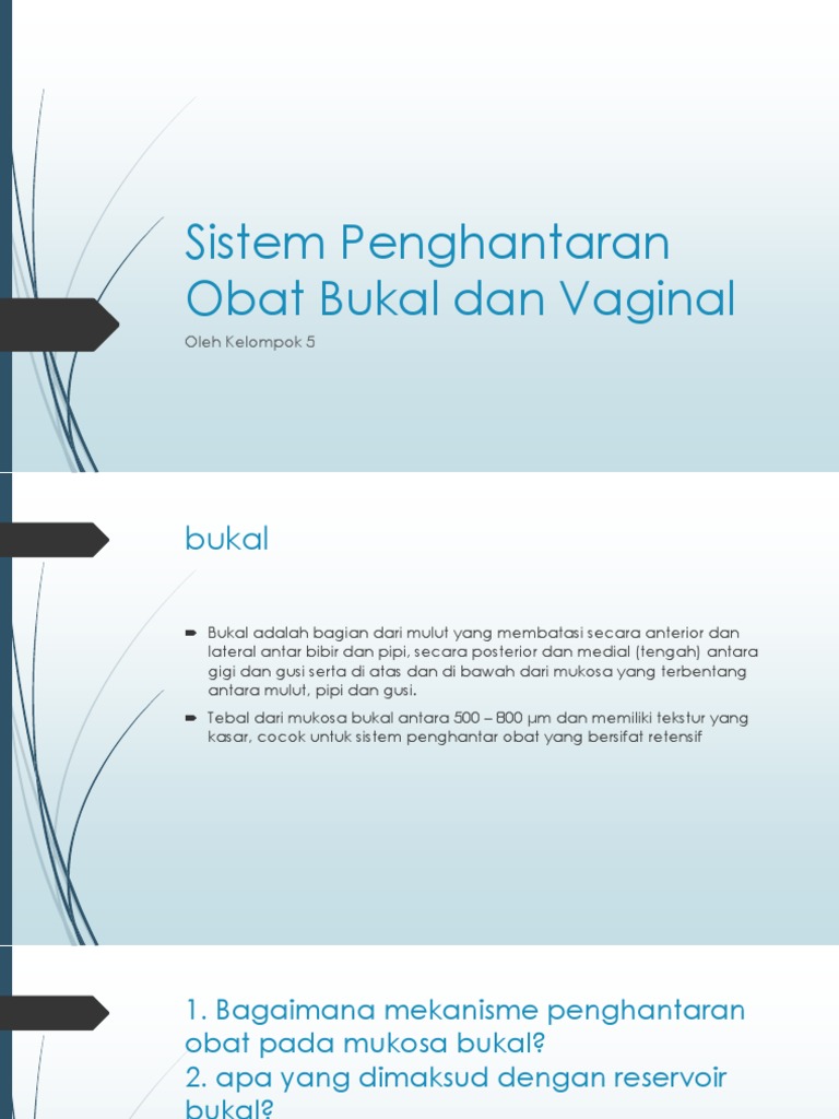 Sistem Penghantaran Obat Bukal Dan Vaginal | PDF