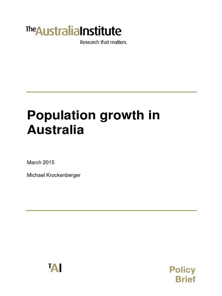 Population Paper FINAL | PDF | Australia | Total Fertility Rate