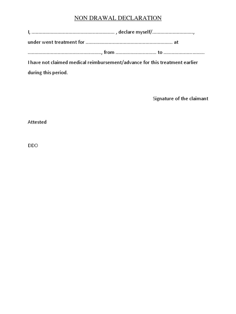 Non Drawal Declaration | PDF