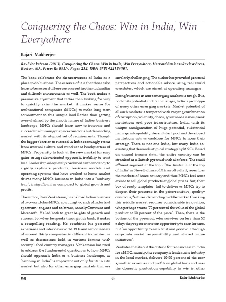 Conquering The Chaos PDF | Download Free PDF | Multinational ...