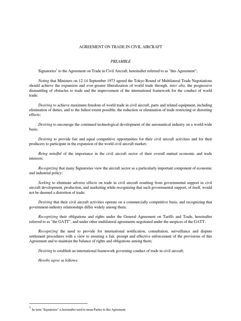 Preamble: 1 He Term "Signatories" Is Hereinafter Used To Mean Parties ...